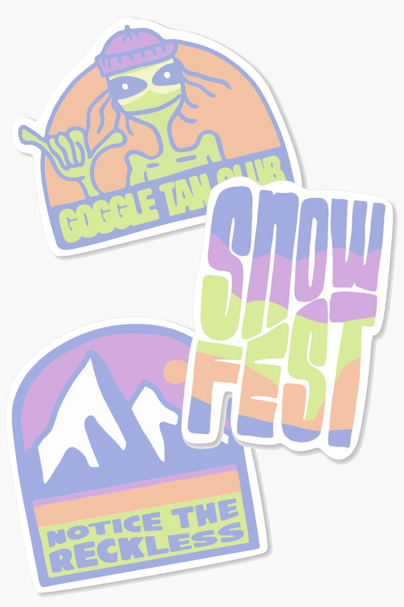 Snow Fest Stickers Trio Pack – Notice The Reckless