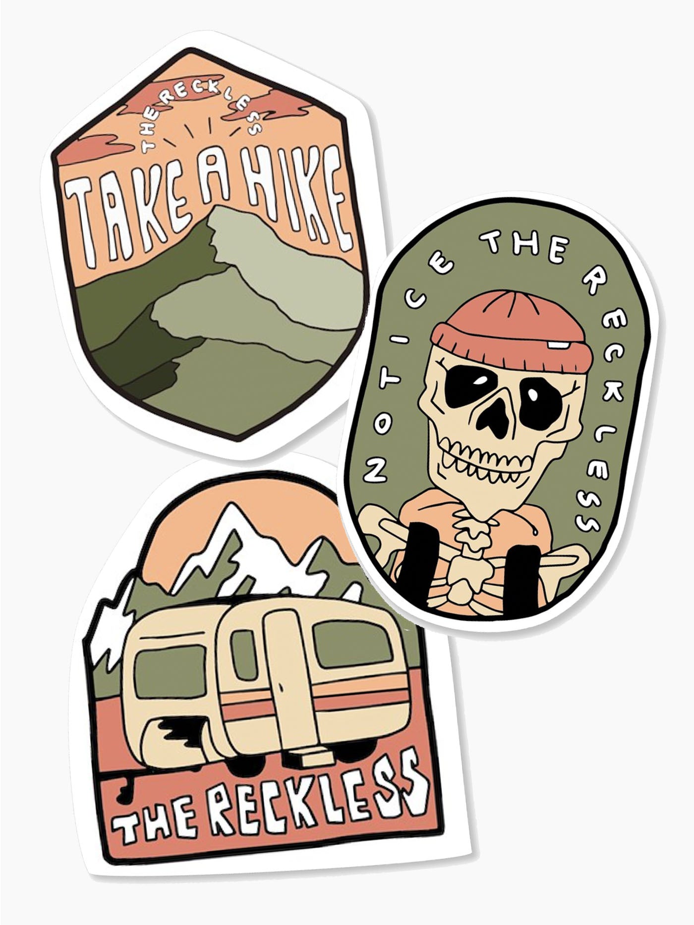 Take a Hike Stickers Trio Pack – Notice The Reckless
